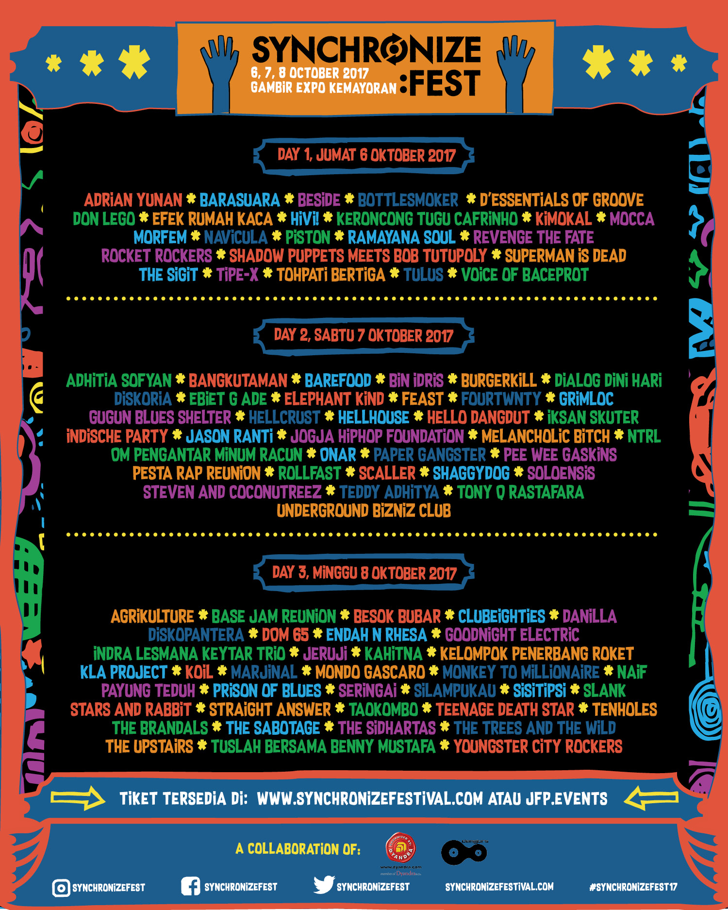 Synchronize Festival 2017 Hadirkan 95 Grup Musik Tanah Air - ULTIMAGZ